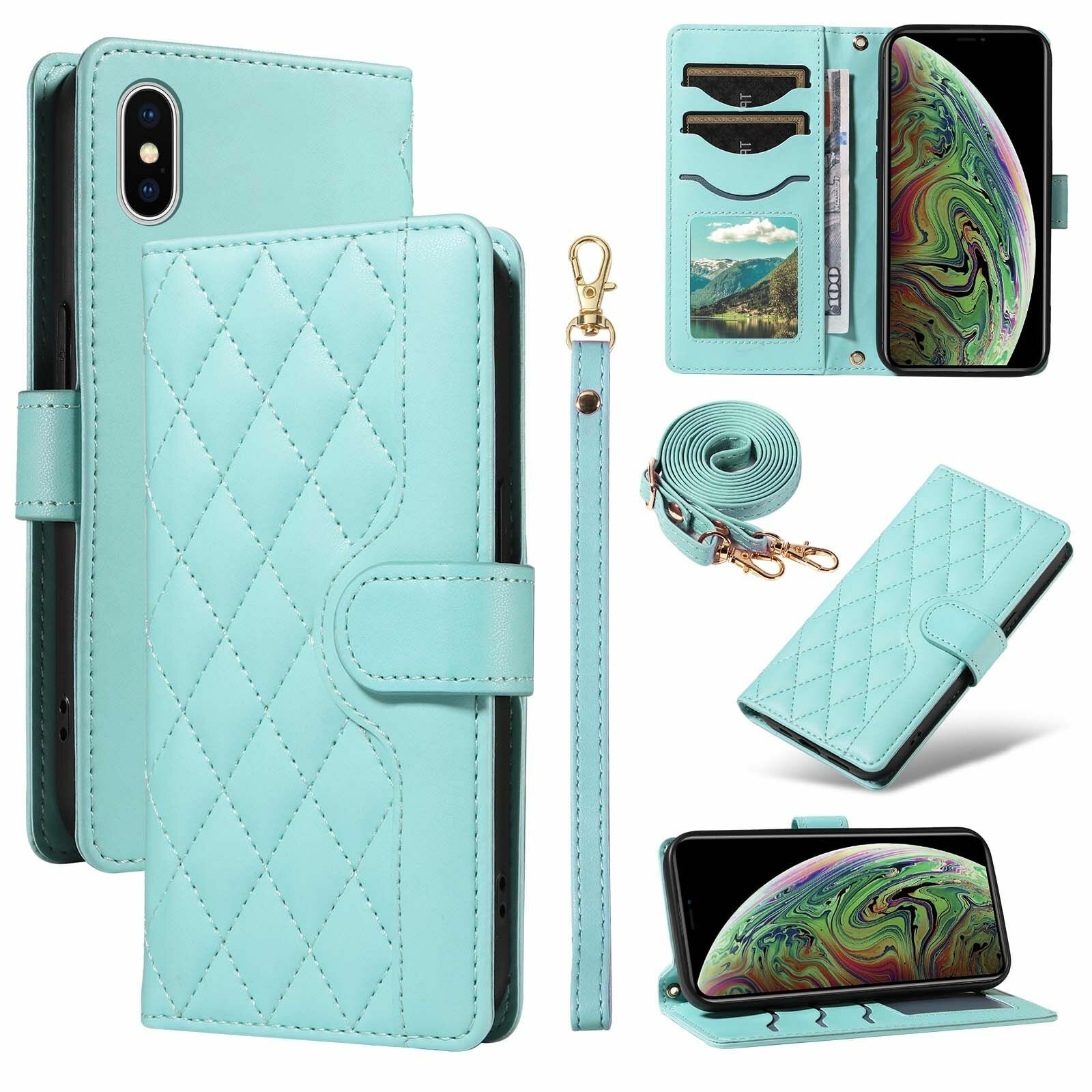 YIKATU Кожаный Чехол Для Apple iPhone X / iPhone XS (Айфон Х / Айфон ХС) С визитницей из экокожи, модный, против падения, подарочный, элитный, книжка