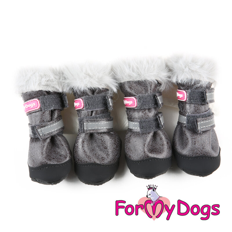 For my dogs Сапоги для собак зимние РП с усиленным носком серые ц/кр р.3