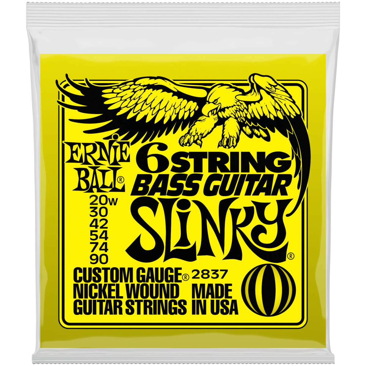 Струны для шестиструнной бас-гитары Ernie Ball 2837 Nickel Wound Bass Short Scale Slinky Bass