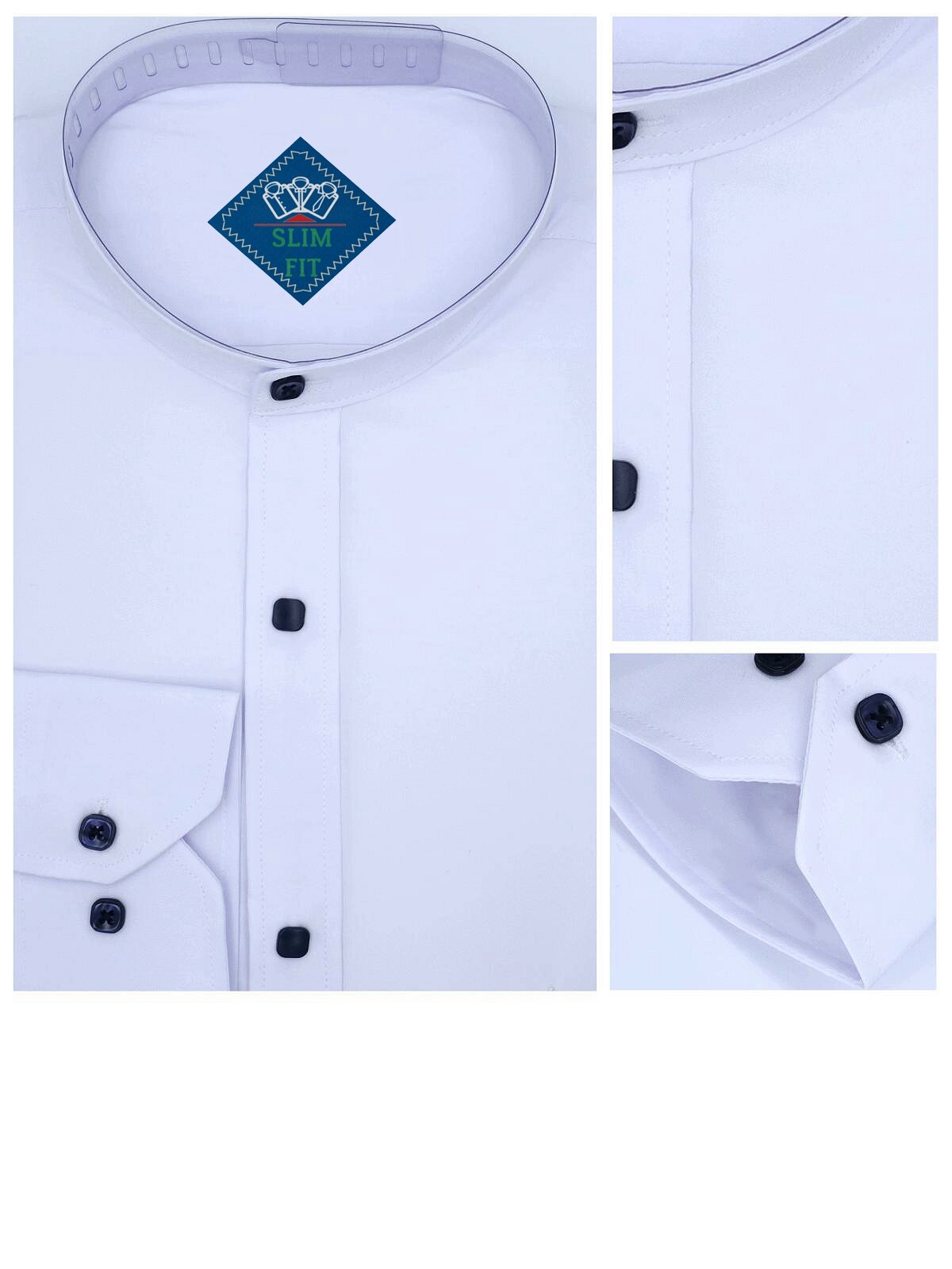 Рубашка Рубашка мужская с длинным рукавом, приталенная, светлая сорочка, на кнопках, рубаха на лето и на любой сезон, стильный фасон одежды, красивый и модный образ, белая однотонная, летняя без карманов