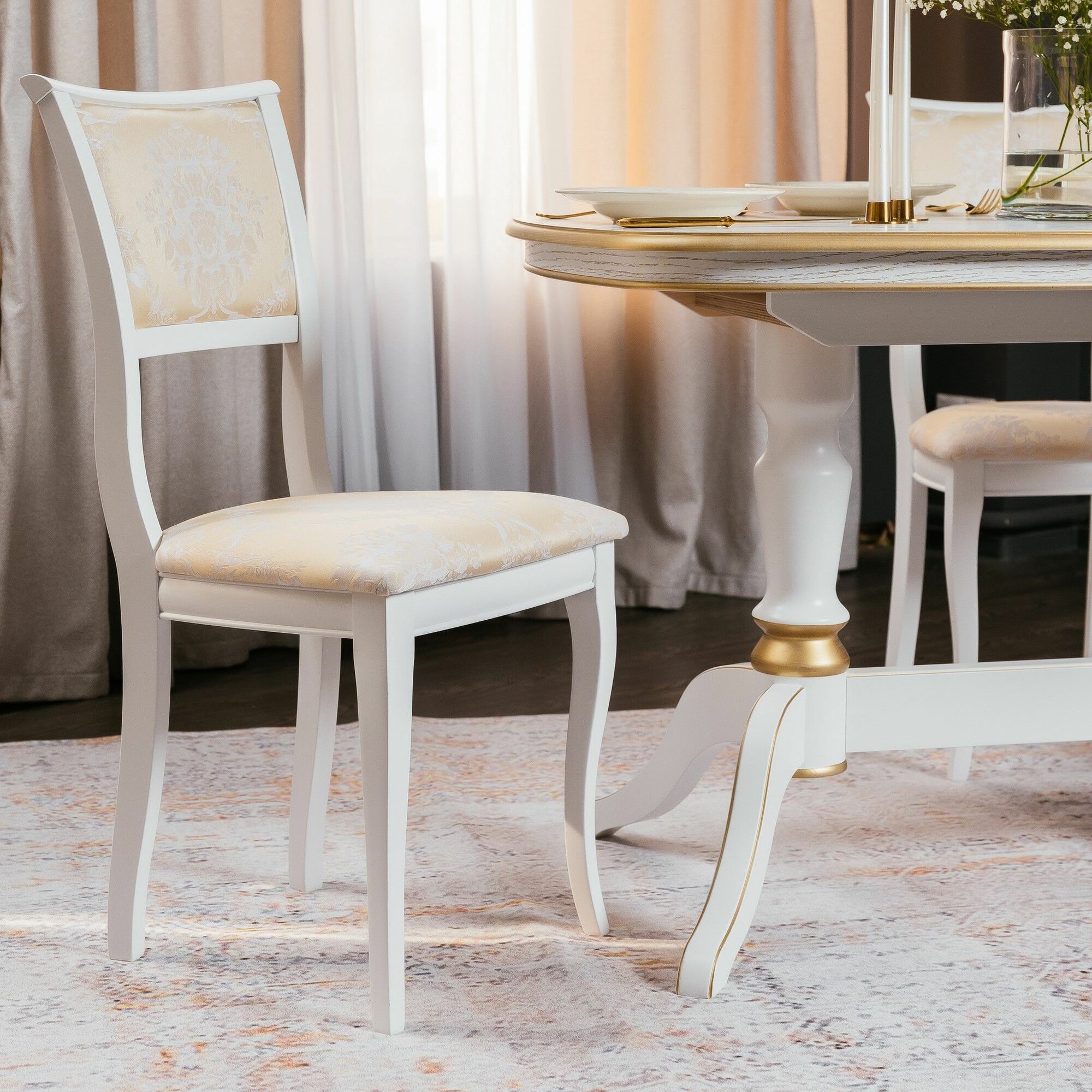 Стул деревянный алессия массив бука, белый, эмаль белая ALP00000501