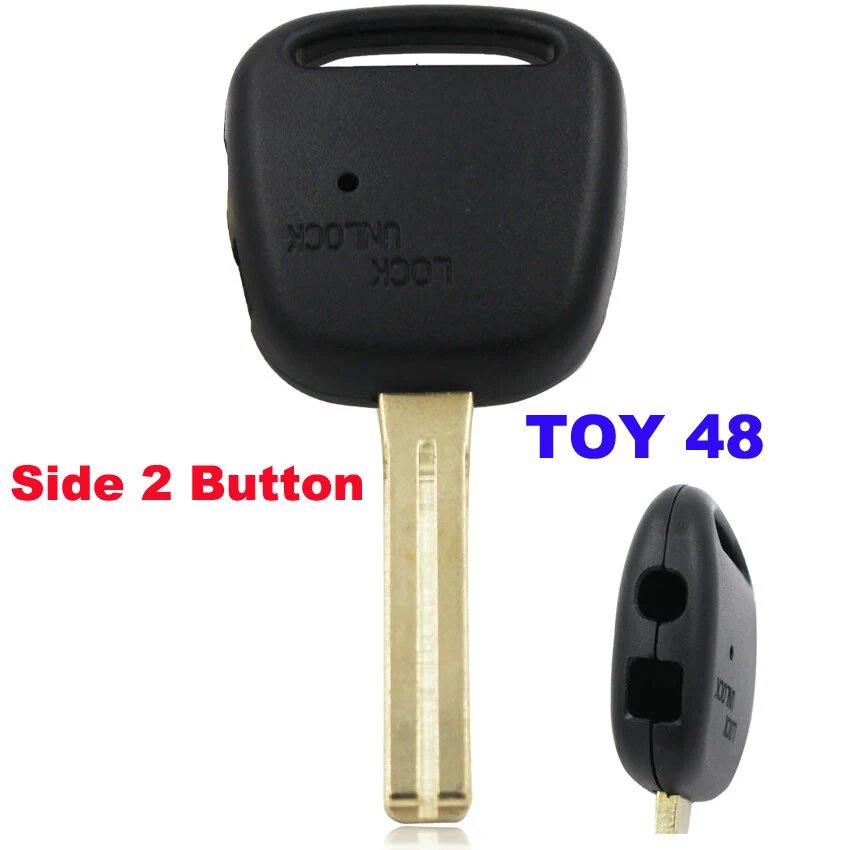 Сменное необрезанное лезвие TOY48, новый пустой корпус дистанционного ключа, боковые 1/2 кнопки, пригодные для Toyota 2 Button