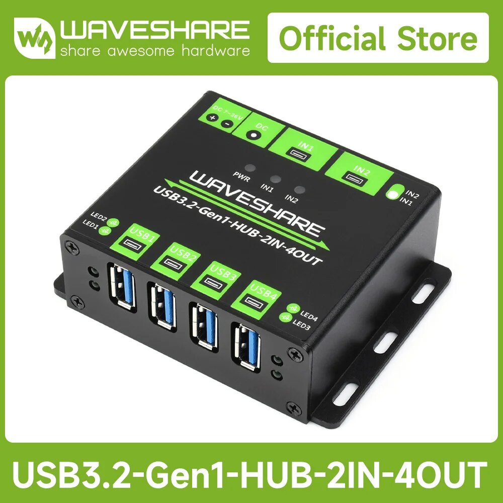 Waveshare USB 3.2 концентратор 4 порта