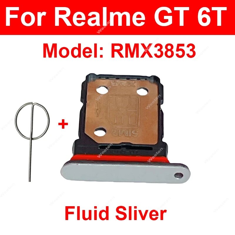 Лоток SIM-карты Realme GT 6T Fluid Sliver