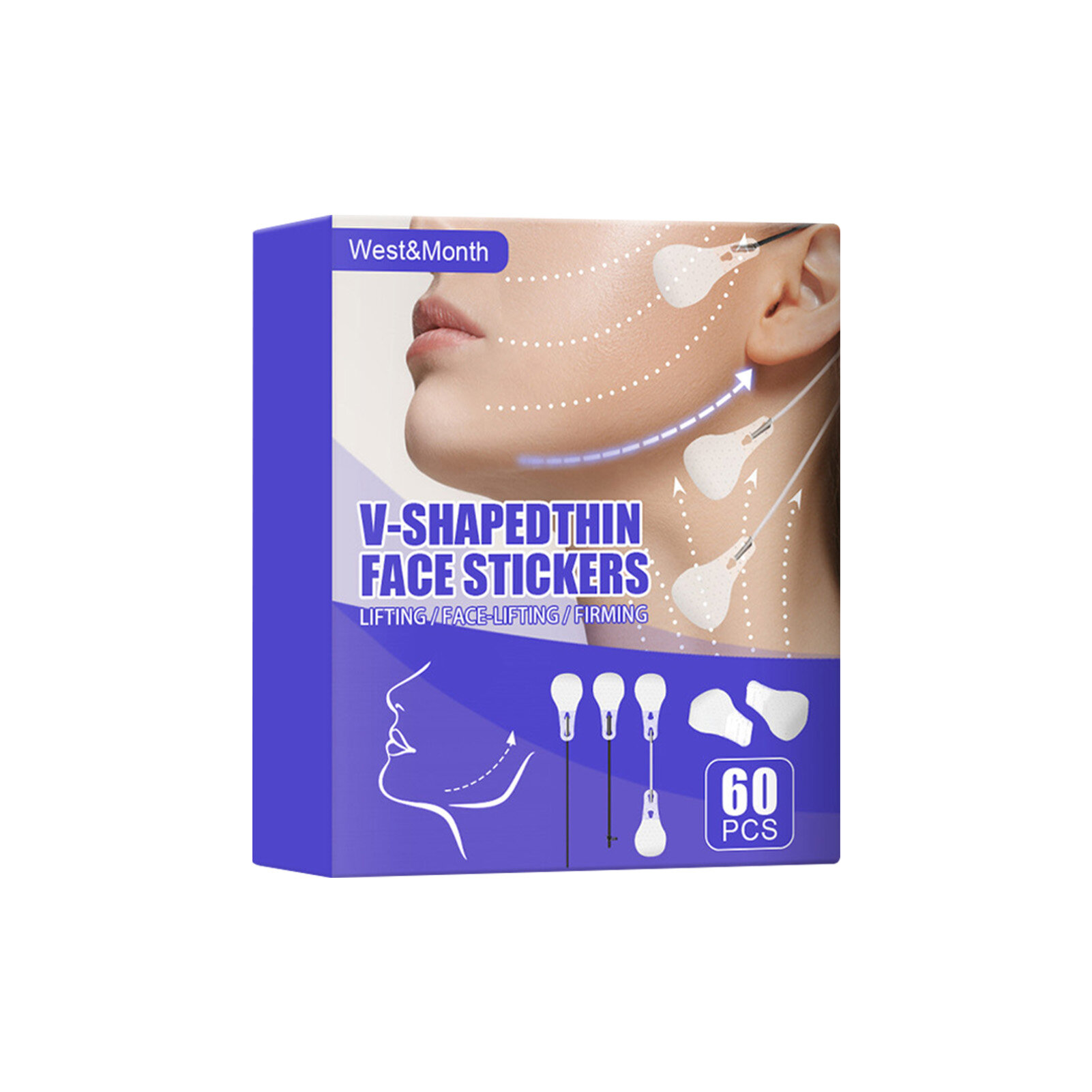 Наклейка для похудения лица. Простая в использовании V-образная лента для подтяжки лица.
