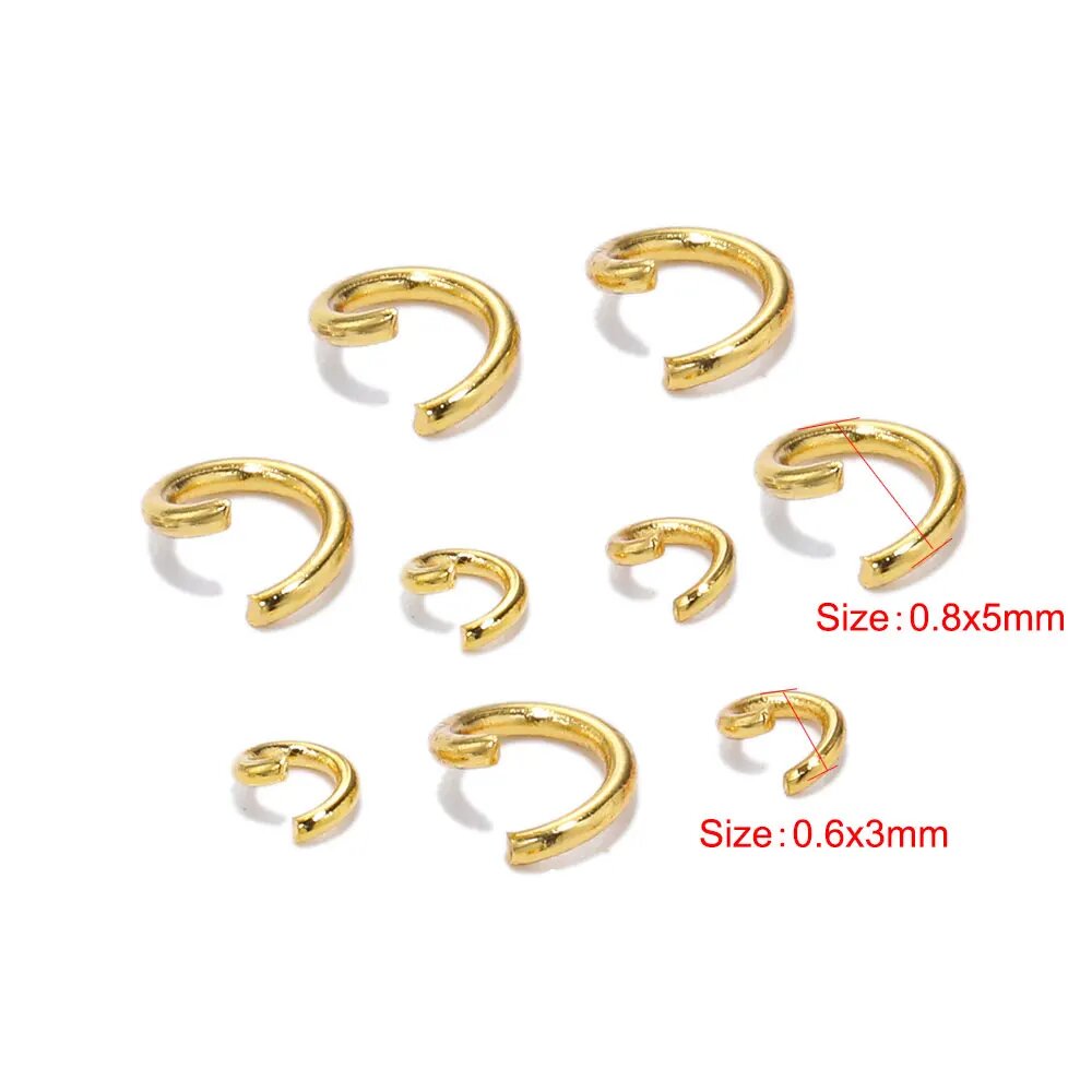 100 шт. Кольца для пирсинга, Gold color