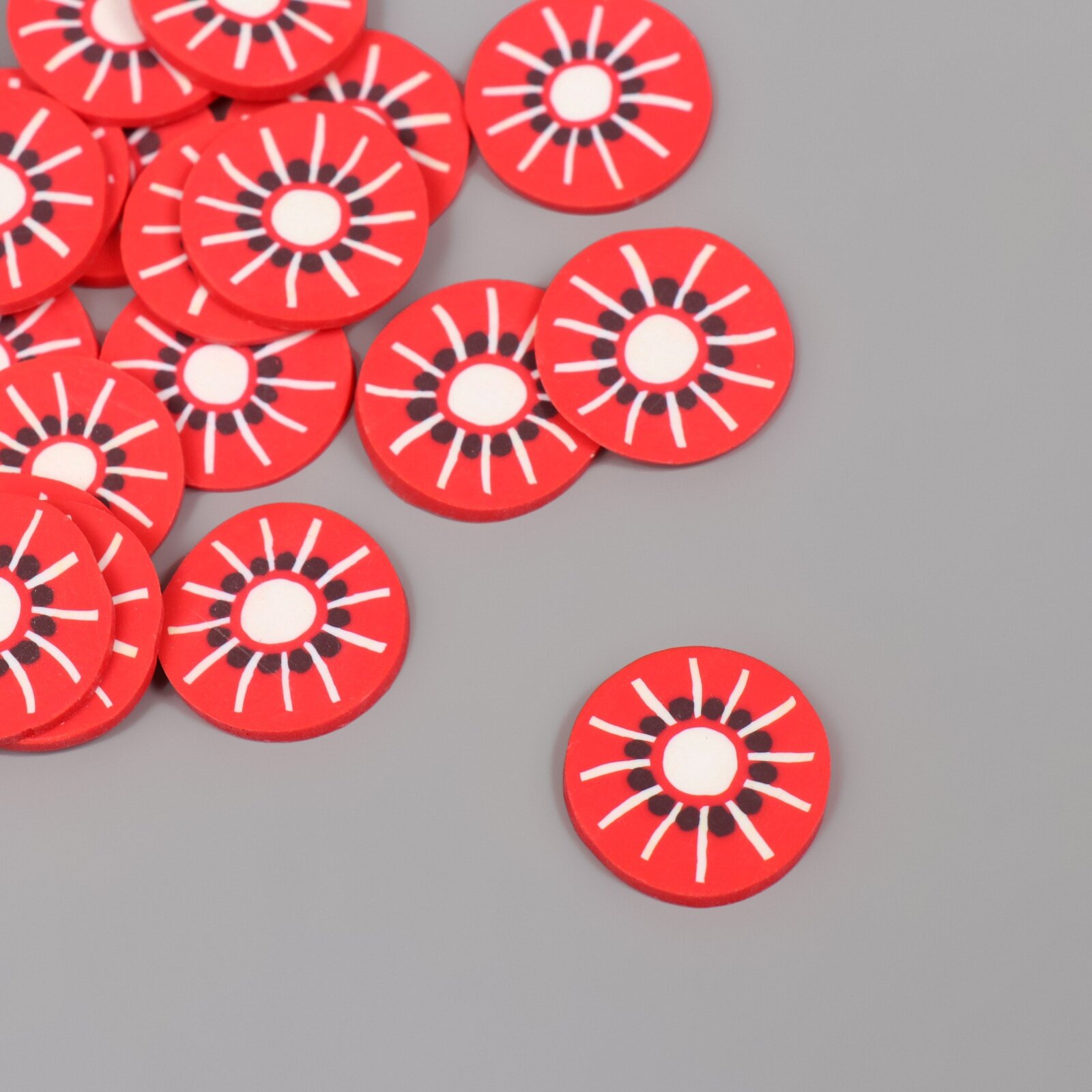 Декор для творчества PVC "Красный апельсин в разрезе" набор 20 гр 0,3х2х2 см, 10776735