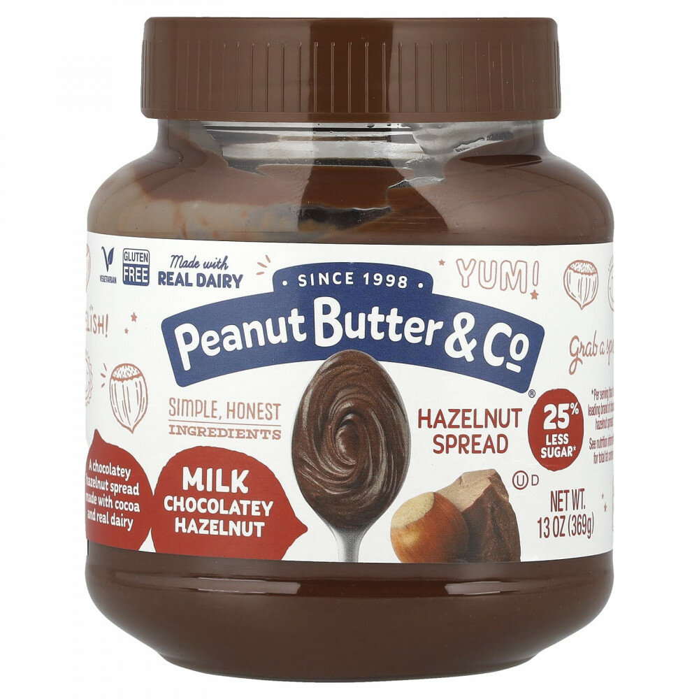 Peanut Butter & Co, Спред из фундука, молочный шоколад и фундук, 369 г (13 унций)