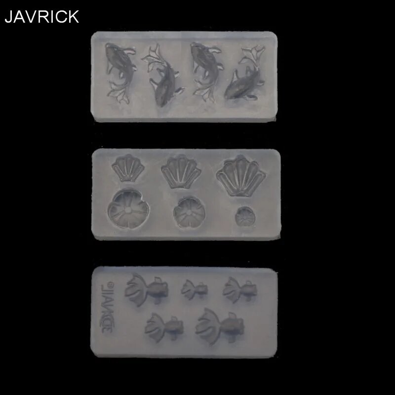 Набор форм для эпоксидной смолы JAVRICK: золотая рыбка, листья лотоса