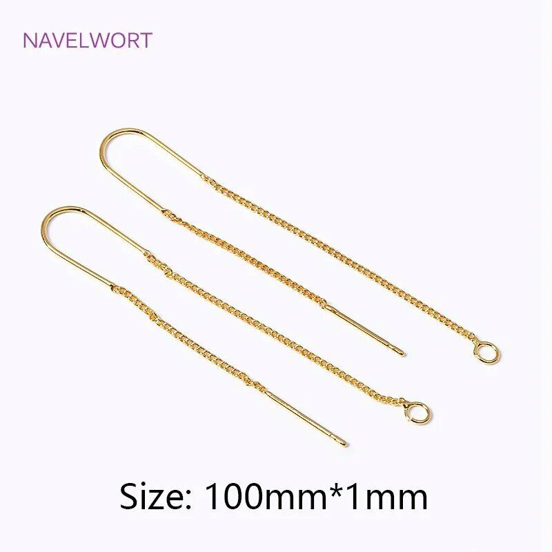 Позолоченные серьги-проволоки NAVELWORT, 8 шт, 18K gold plated