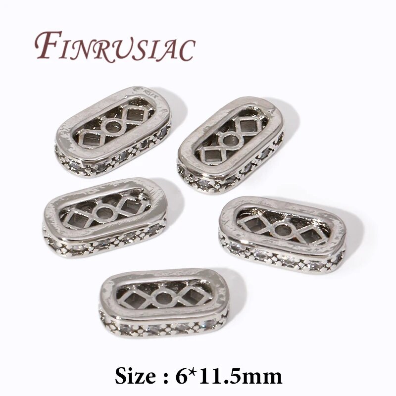 Разделители для браслетов FINRUSIAC, латунь, Rhodium Plated, 6*11.5mm