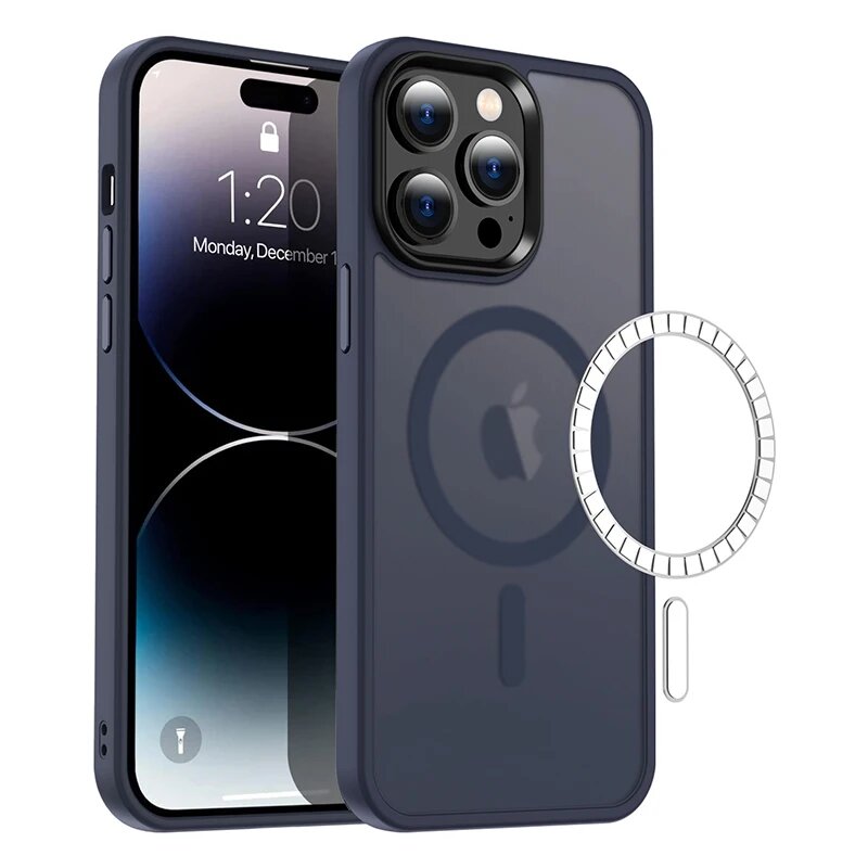 Чехол для iPhone 15 Pro, темно-синий, MagSafe