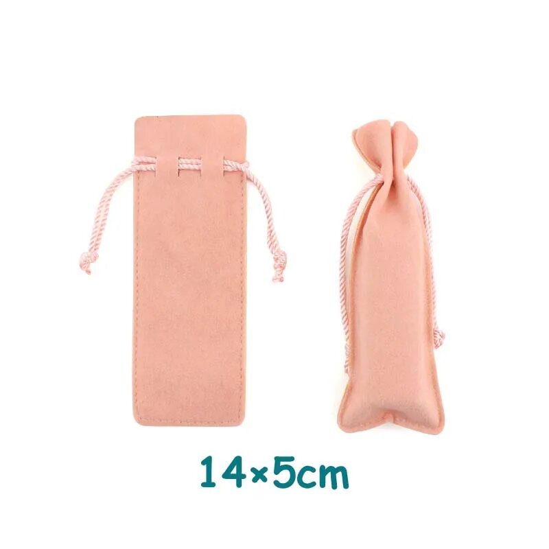 Розовые бархатные мешочки для подарков 14x5 см, Pink M