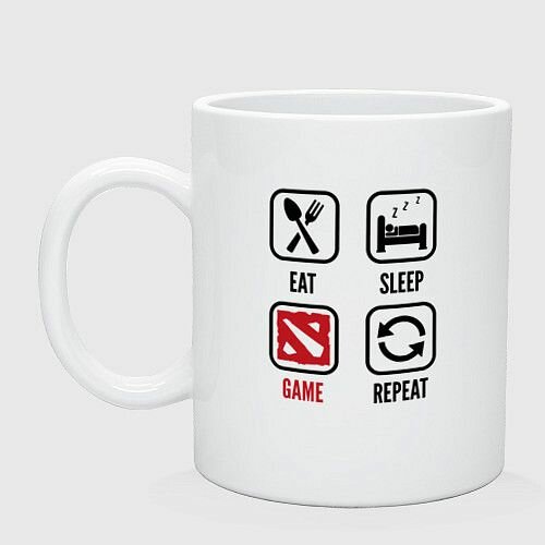 Eat Sleep Dota Repeat Керамическая кружка