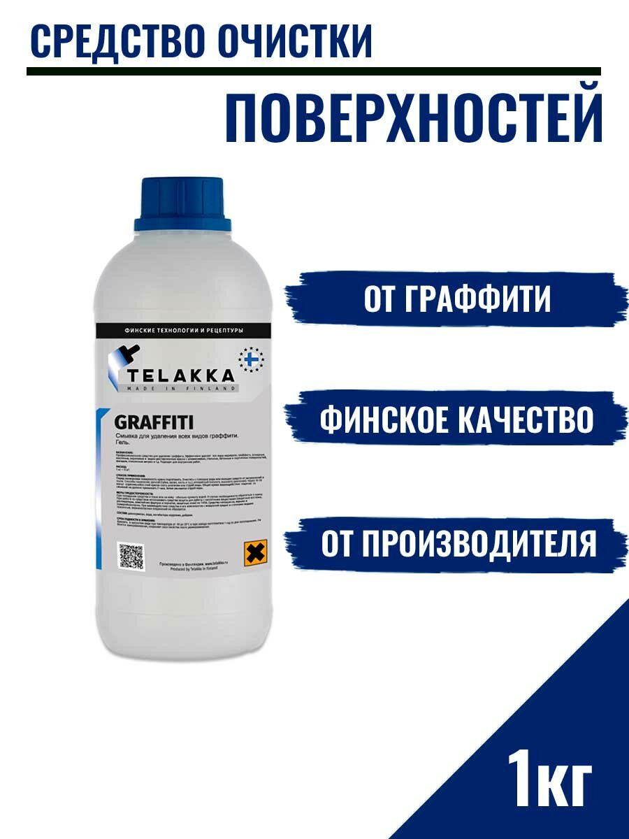 Смывка краски с фасадов для удаления красок и маркера от финского бренда Телакка 1кг