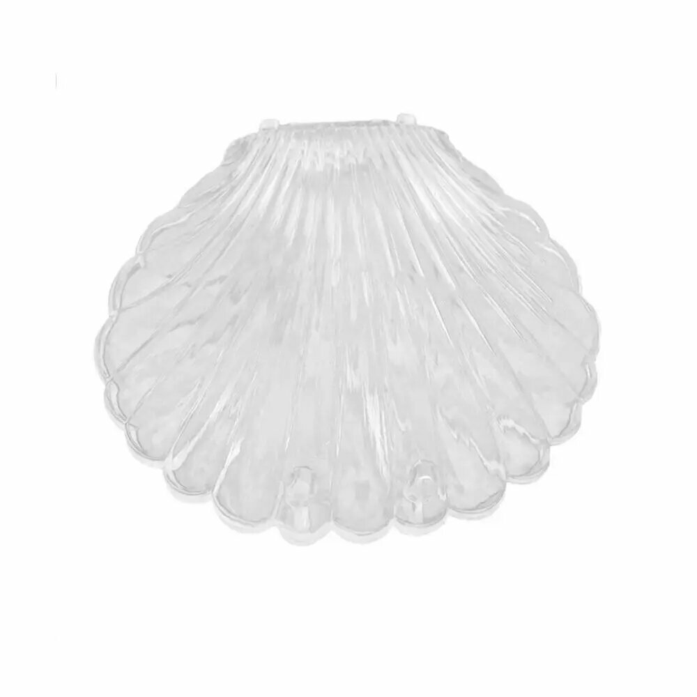 Шкатулка для украшений пластиковая ракушка Белый, Transparent White