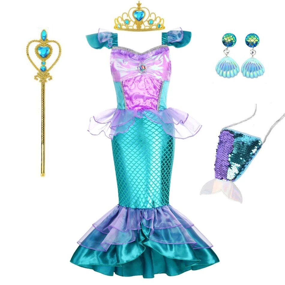 Детское платье русалки, размер 4-5T (Tag 120), Dress 12