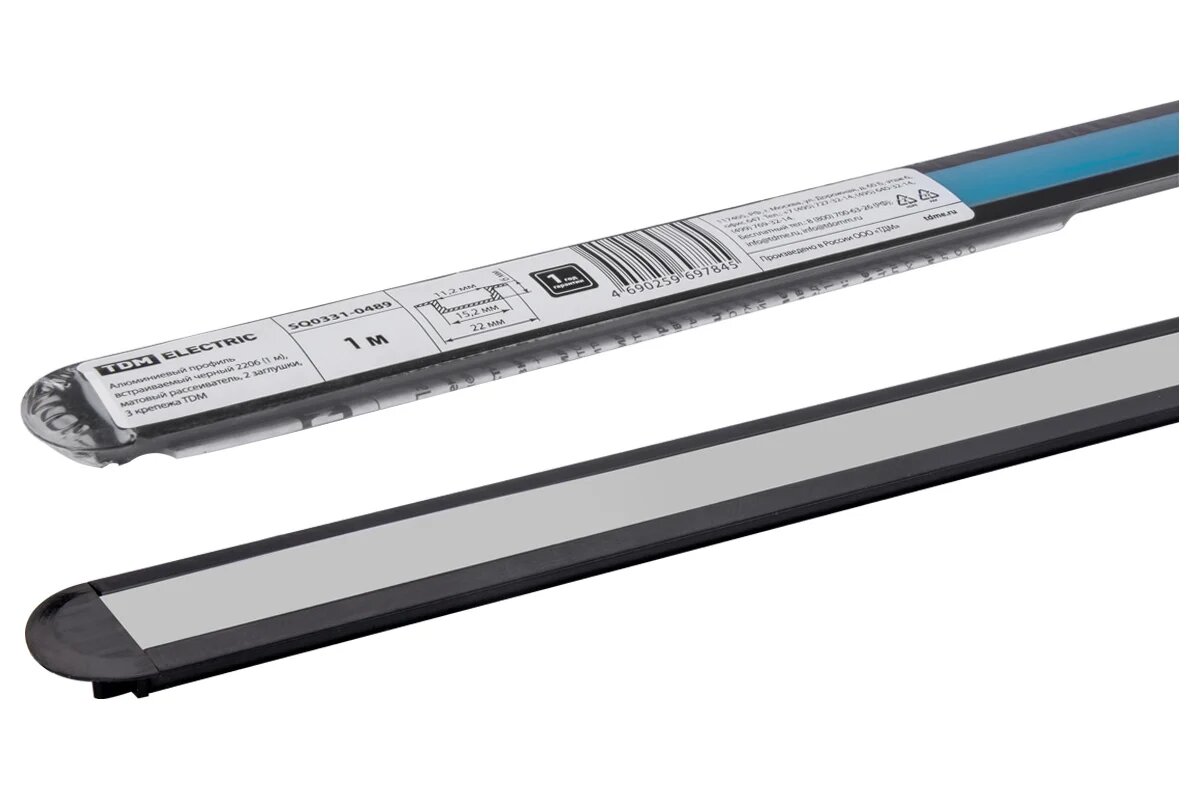 TDM ELECTRIC Профиль для светодиодной ленты алюминиевый черный 2206 1м SQ0331-0489
