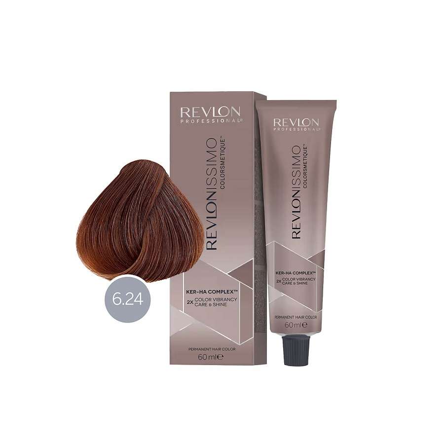 Revlon Revlonissimo Colorsmetique 6.24 - Перманентная краска для волос темный блонд перламутрово-каштановый 60 мл
