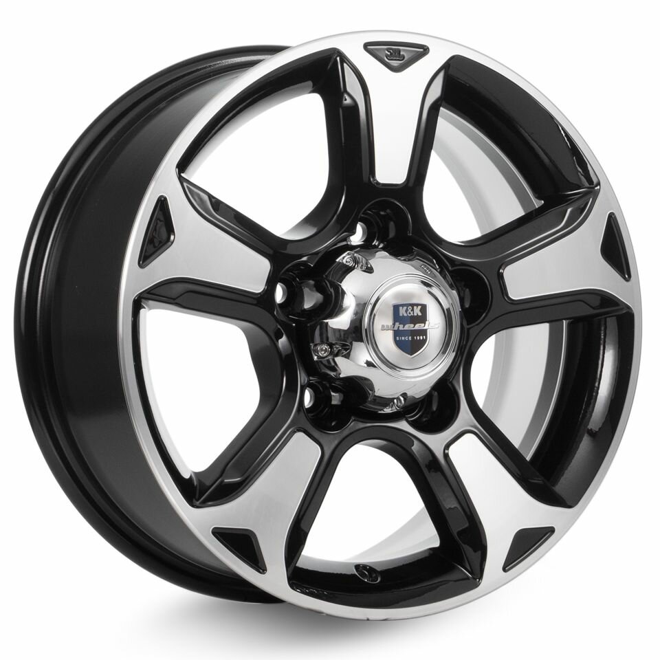 Диск литой КиК Атлант (КС757) 7,0\R16 5*139,7 ET35 d108,5 Алмаз черный [71532] Fb max 950 kg