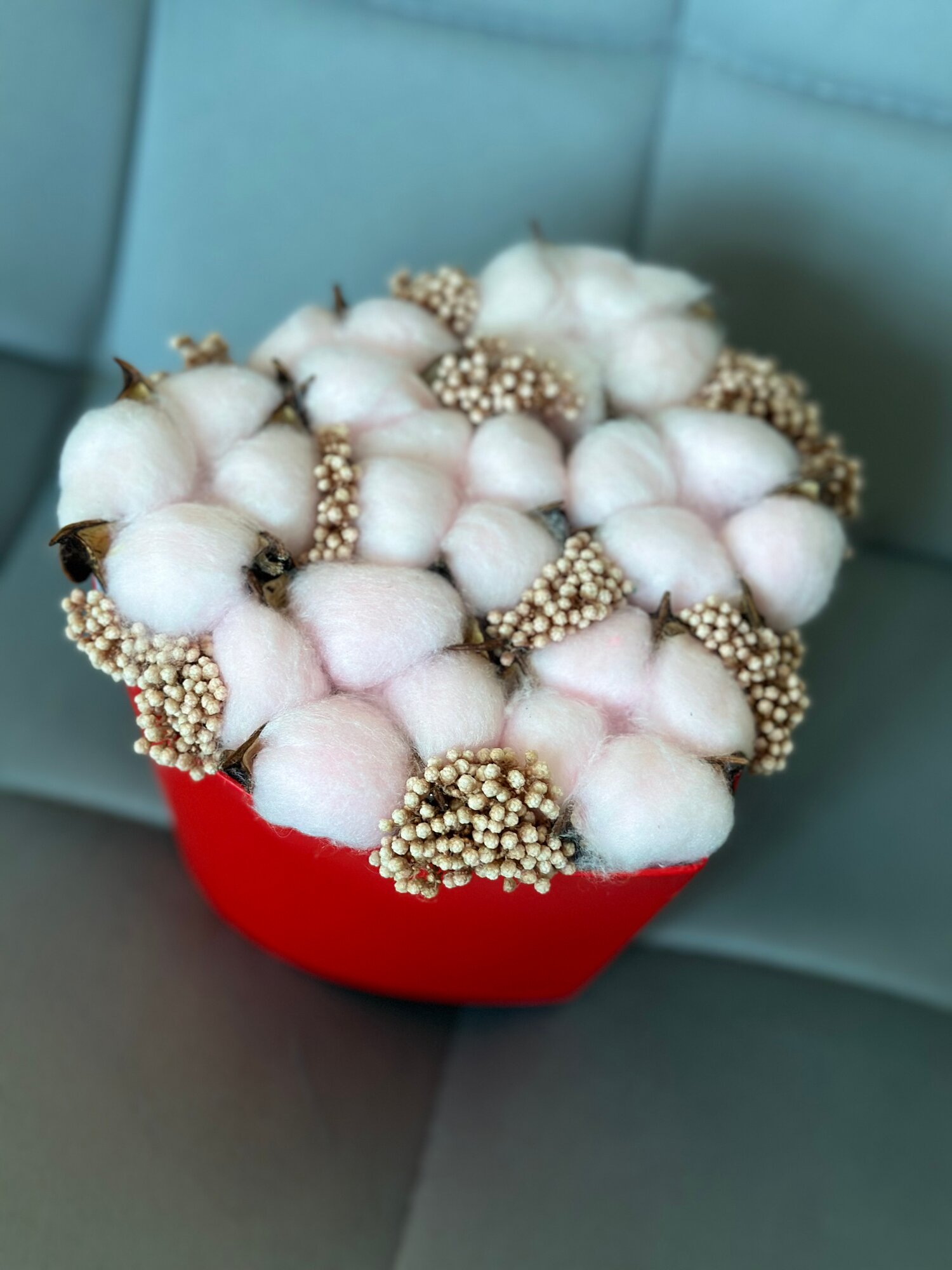 Красное сердце с хлопком и озотамнусом