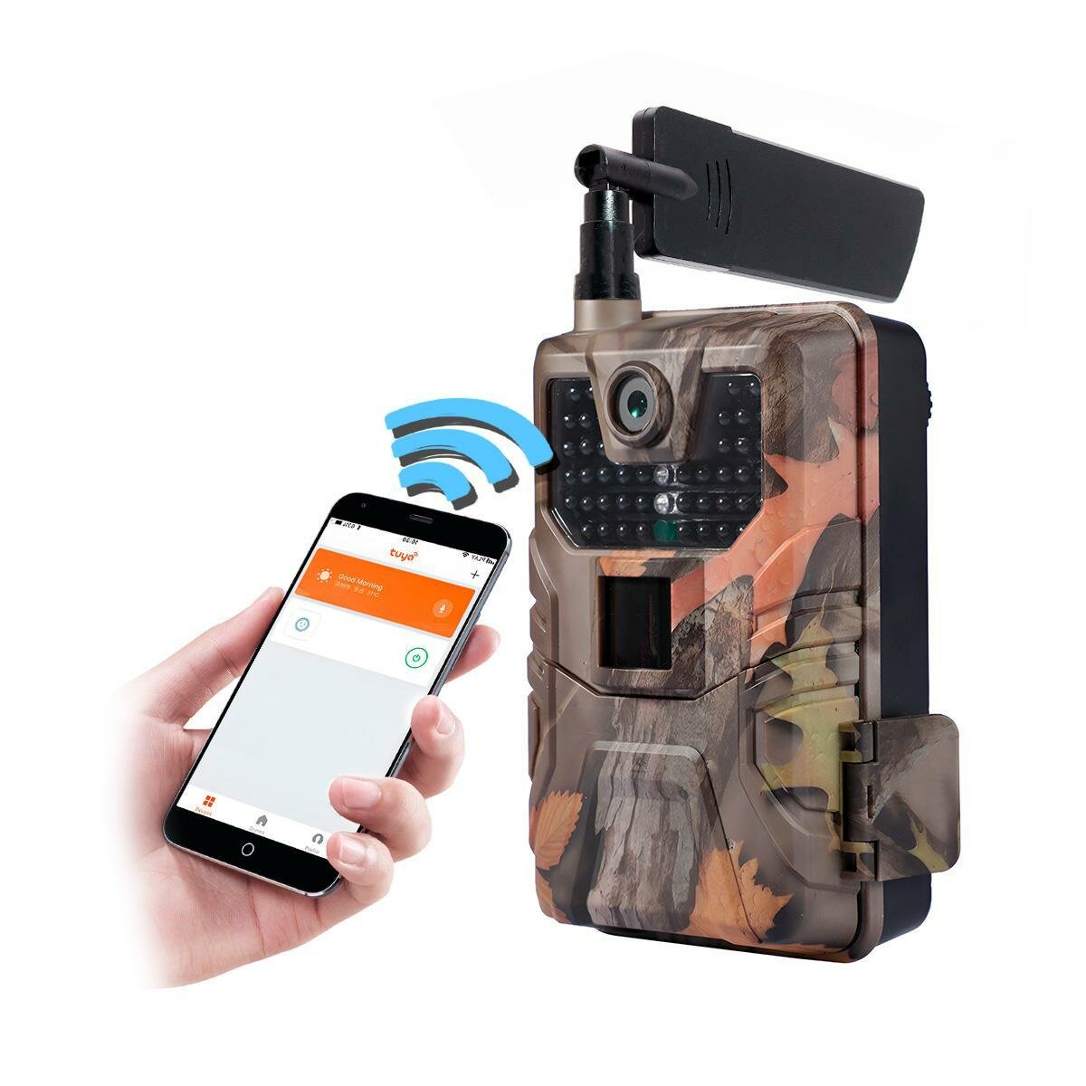 Лесная 4К/4G фотоловушка Filin-TUYA HC-900 Pro-4K (36Мп) с TUYA Smart/SmartLife SIM картой для наблюдения за животными в лесу. Невидимая ночная ИК под