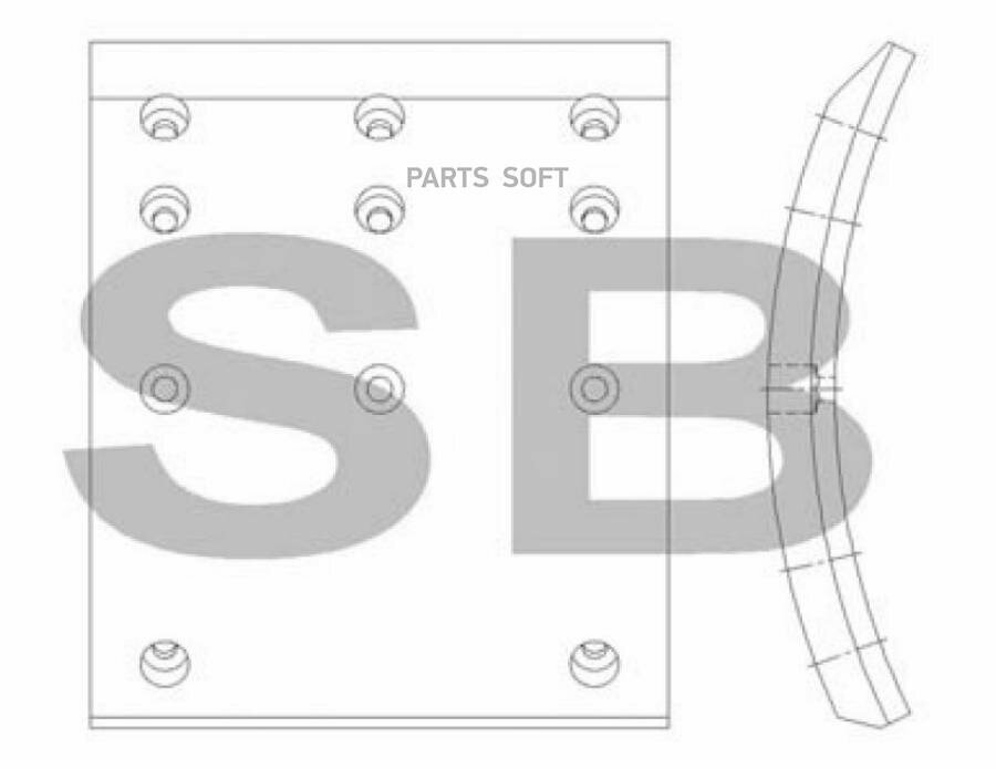 SL203 SANGSIN BRAKE Накладка тормозной колодки HYUNDAI HD160,170,450,500 передней (F1) (шир.156мм,11отв.) SANGSIN