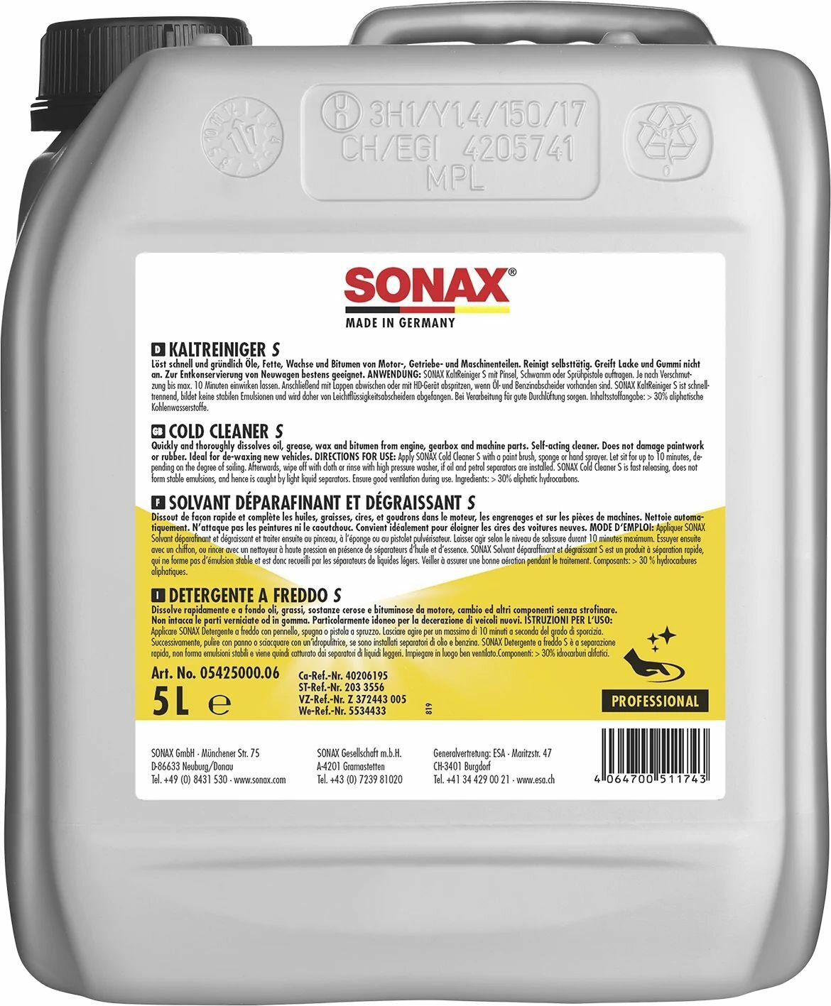 Sonax Engine Cold Cleaner Очиститель двигателя, 5л.