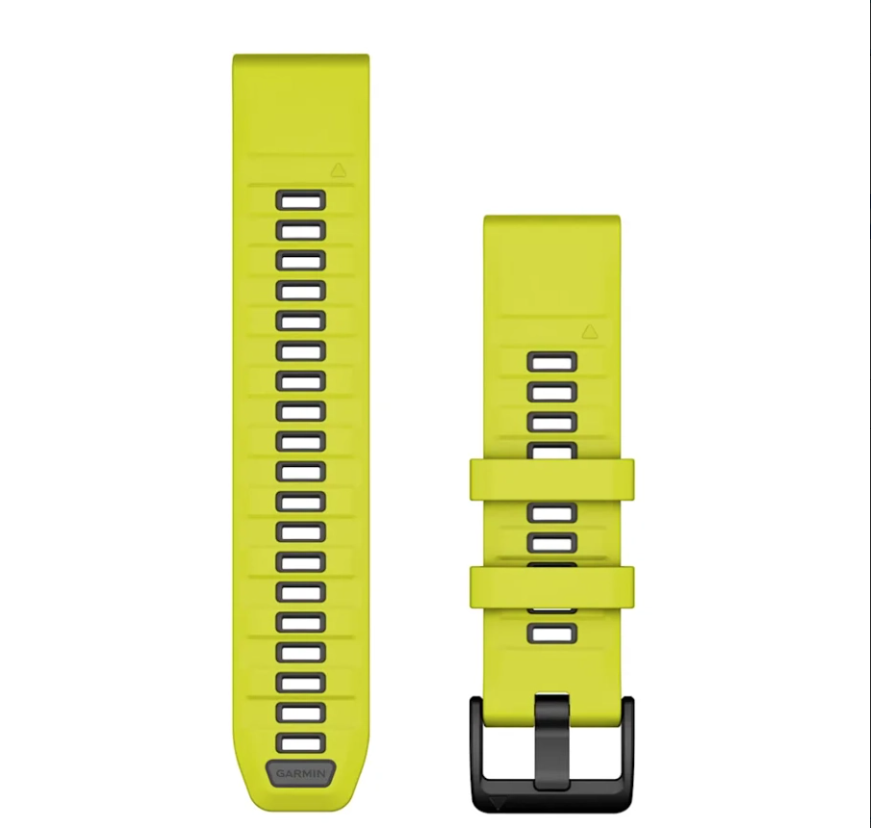QuickFit 22 Watch Bands Amp Yellow/Graphite Silicone 010-13392-08