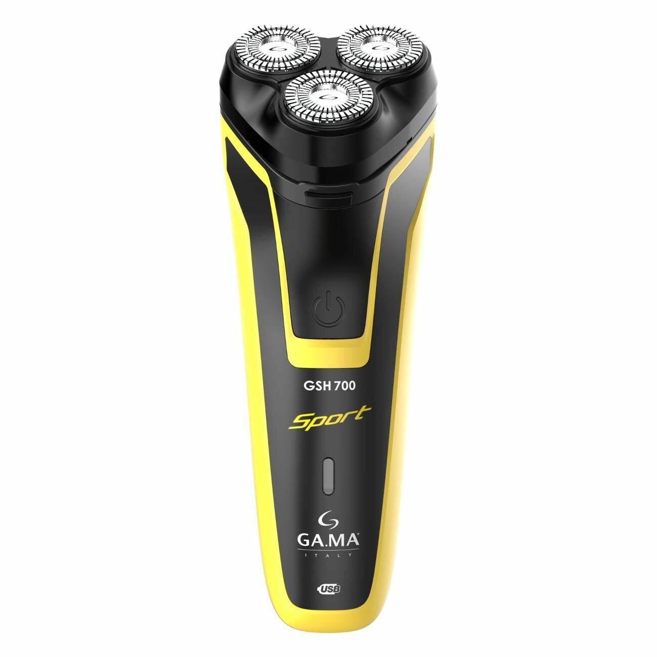 Электробритва GA.MA GSH700 SPORT GMO611, роторная, черный/ желтый