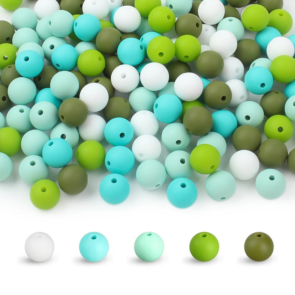 Круглые силиконовые бусины для изготовления ювелирных изделий «сделай сам», бисерные бусины-карандаши для ожерелий, брелоков, аксессуары для бижутерии, 20 шт./упаковка, 9 мм, 12 мм, 15 мм 9MM, Set A