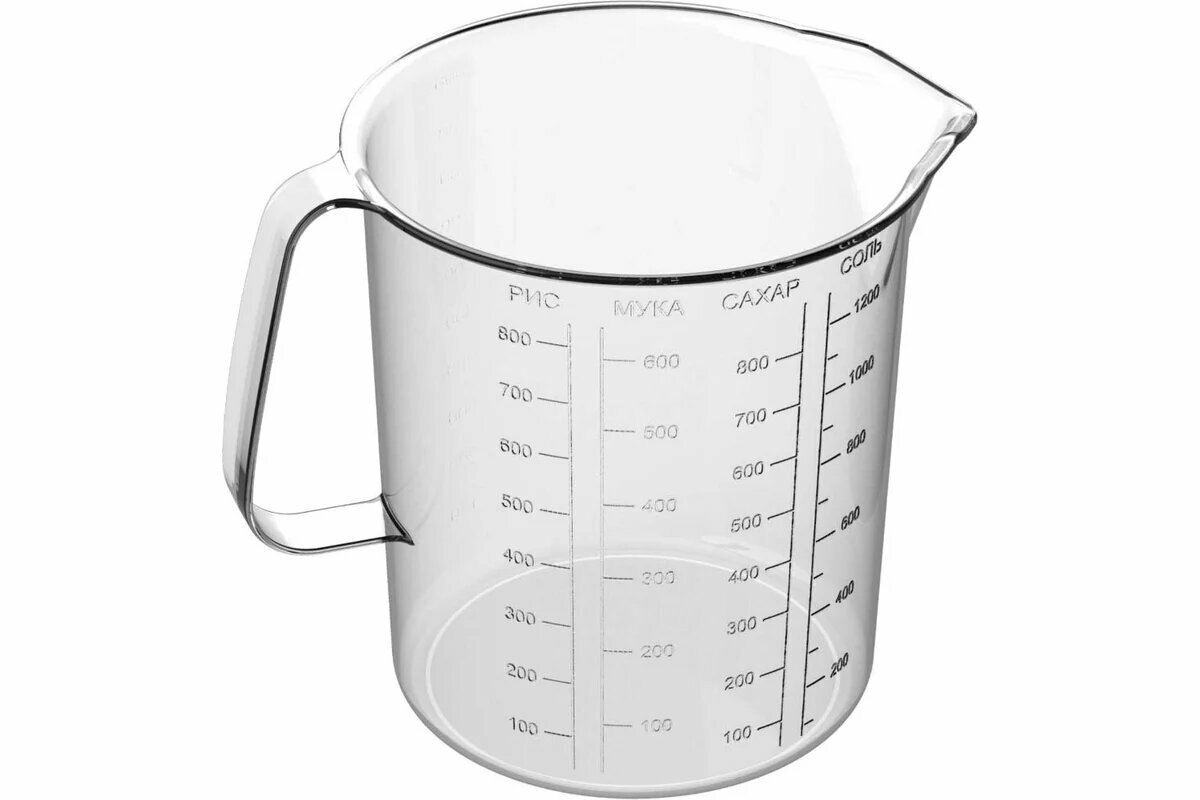 Phibo мерная кружка 1 л бесцветная для точного измерения в лаборатории 435228101