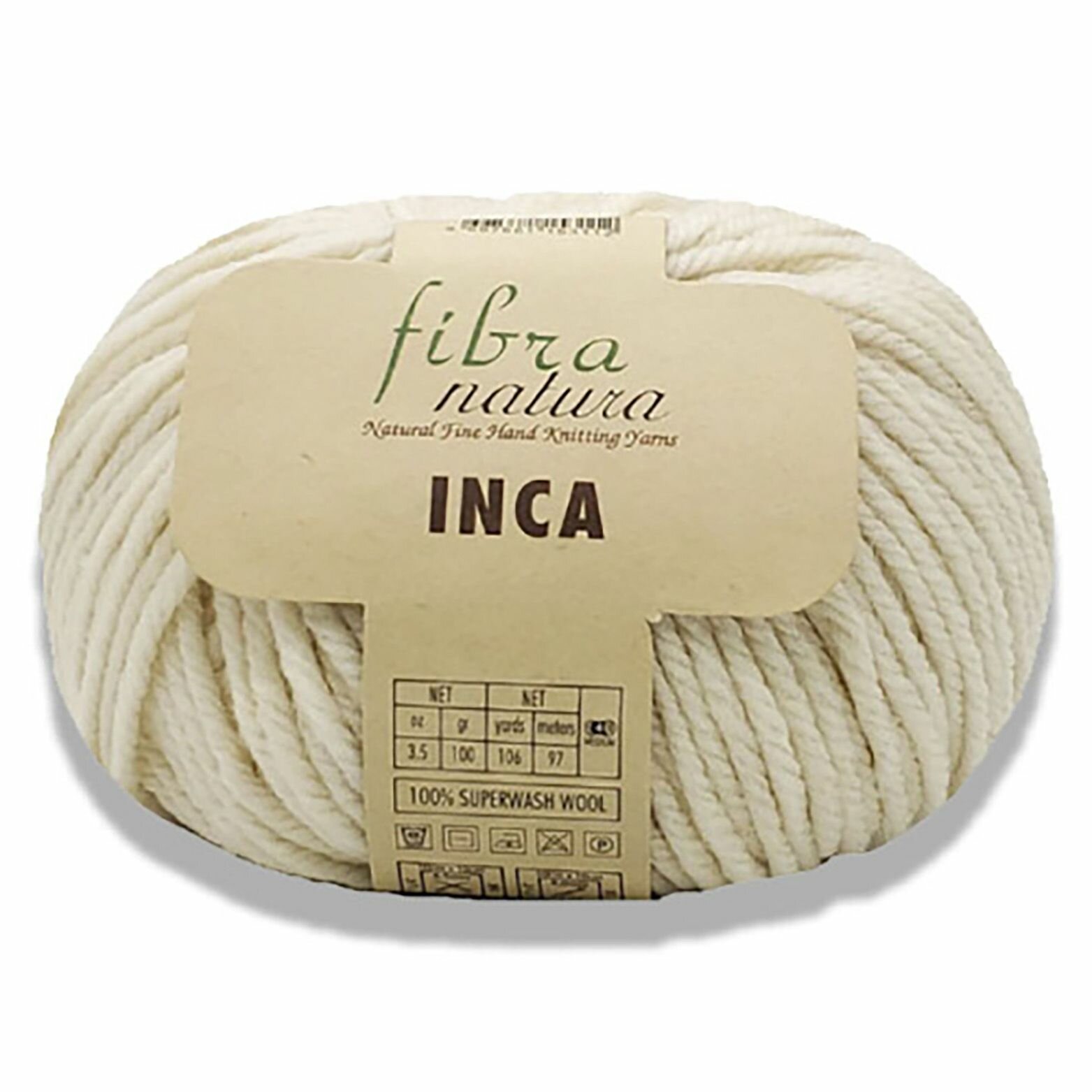 2 Мотка, Fibra Natura INCA, 100% Шерсть супервош / 100 гр. - 97 м, Цвет-43034