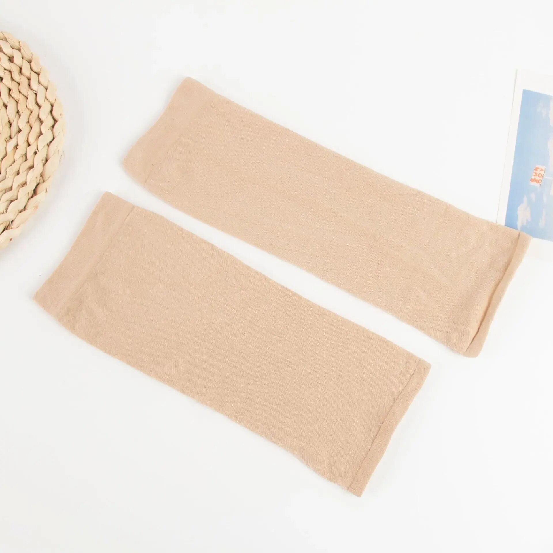 2 шт, компрессионные носки до щиколотки для мужчин и женщин Бежевый, Skin