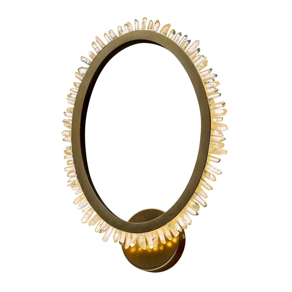 Настенный светильник Delight Collection Quartz Halo MB20020154-1A satin gold, Прозрачный/Золотой, LED, 1 x 13 Вт.