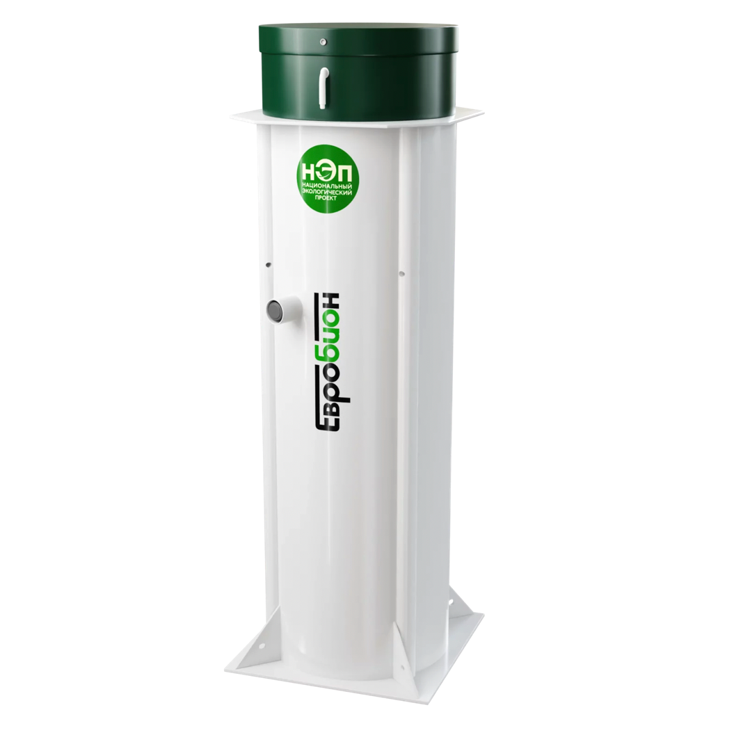 Септик Евробион Раунд\Арт 9, аэробный, цилиндрический, 238 см x 133 см x 133см