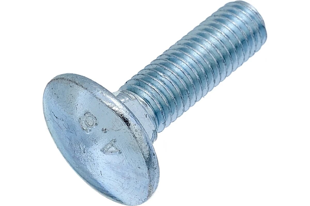 Болт Стройметиз М6х20 мм DIN 603, цинк, белый – высокопрочная сталь, антикоррозийное покрытие, квадратный подголовник для быстрого монтажа мебельных конструкций