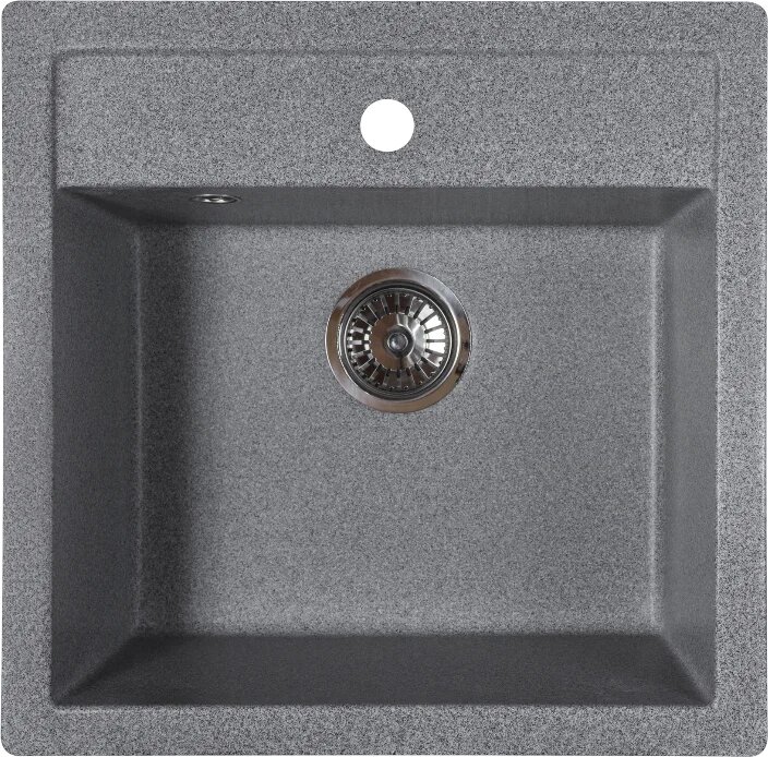 Мойка кухонная Reflexion Zia RX1251GR кварцевая, 51x50, мойка для кухни, квадратная, серая