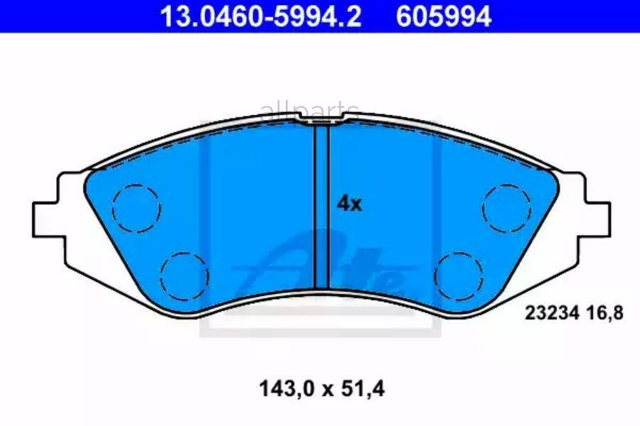 ATE 13-0460-5994-2 Колодки торм. пер.