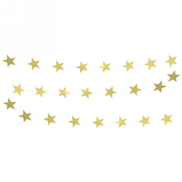 Гирлянда бумажная Серпантин Растяжка "Звездное сияние" 2,5 м 7 см, 24 штук, цвет золото, глянец