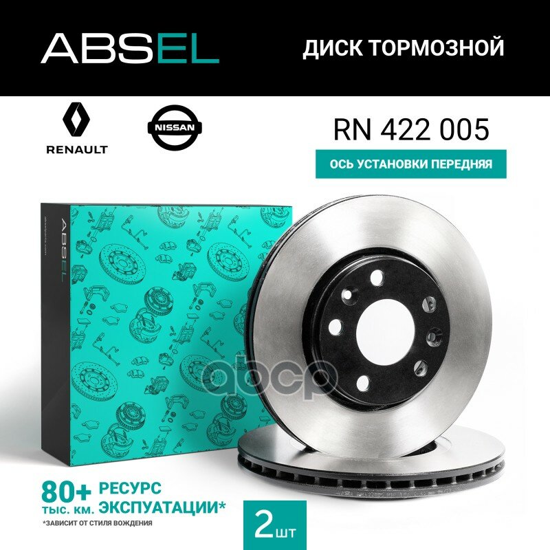 Диск тормозной передний (окрашенный) ABSEL арт. RN422005