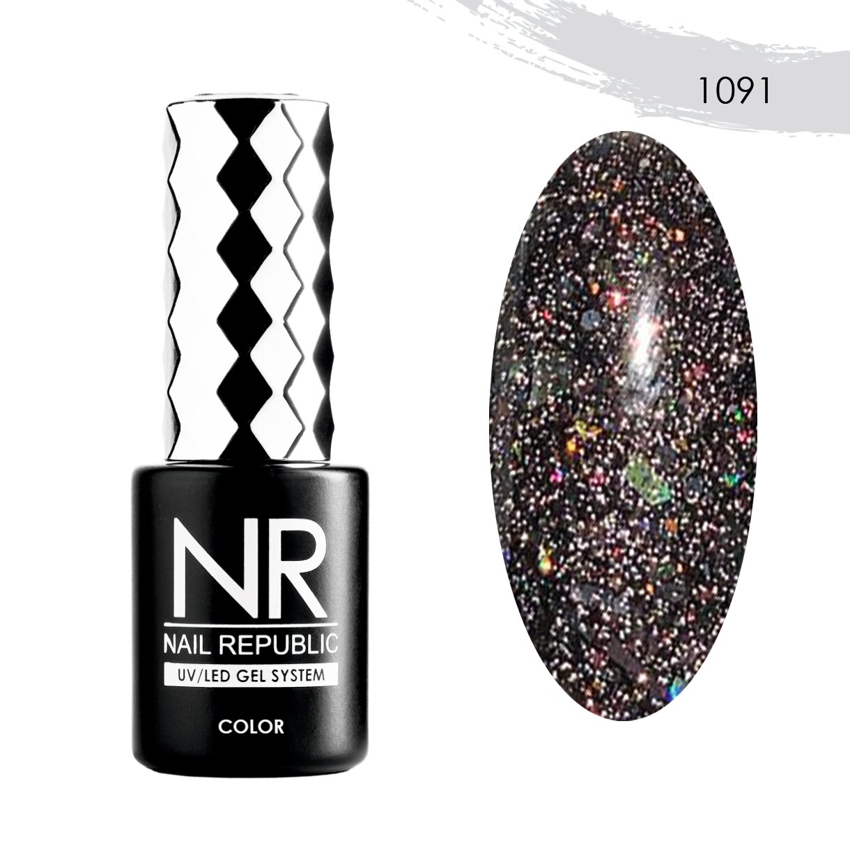 NR гель-лак Flash №1091 BRIGHT светоотражающий, 10 мл