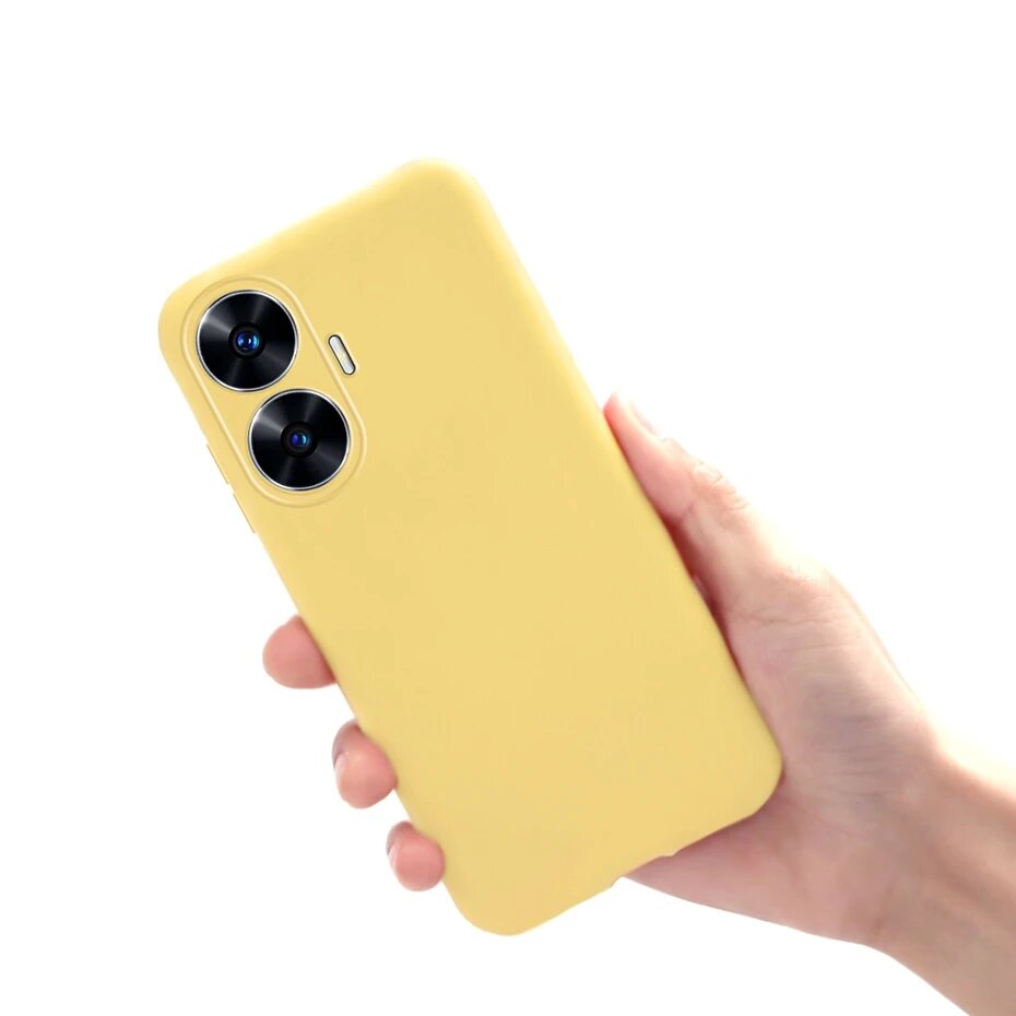 Желтый силиконовый чехол для Realme C55 2023
