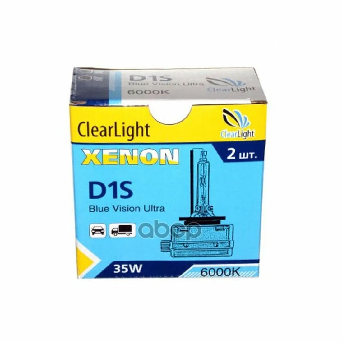 Лампа ксеноновая D1S 6000K ClearLight 2шт. LCL D1S 600-BVU