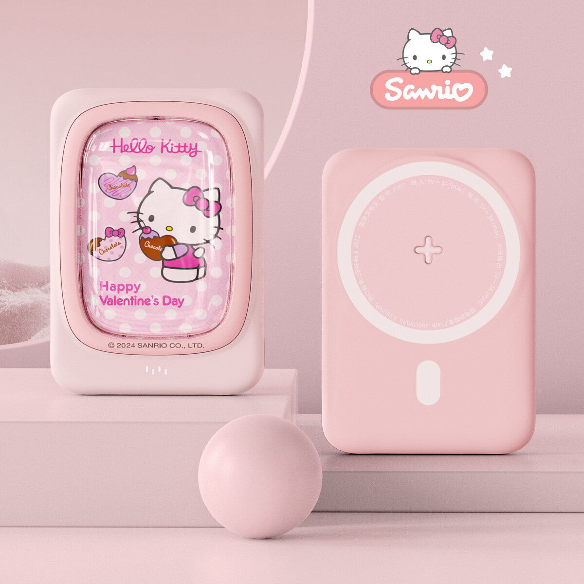 Магнитный Power Bank Sanrio Kuromi с беспроводной зарядкой, ультратонкий, компактный, легкий, большой емкости, быстрая зарядка