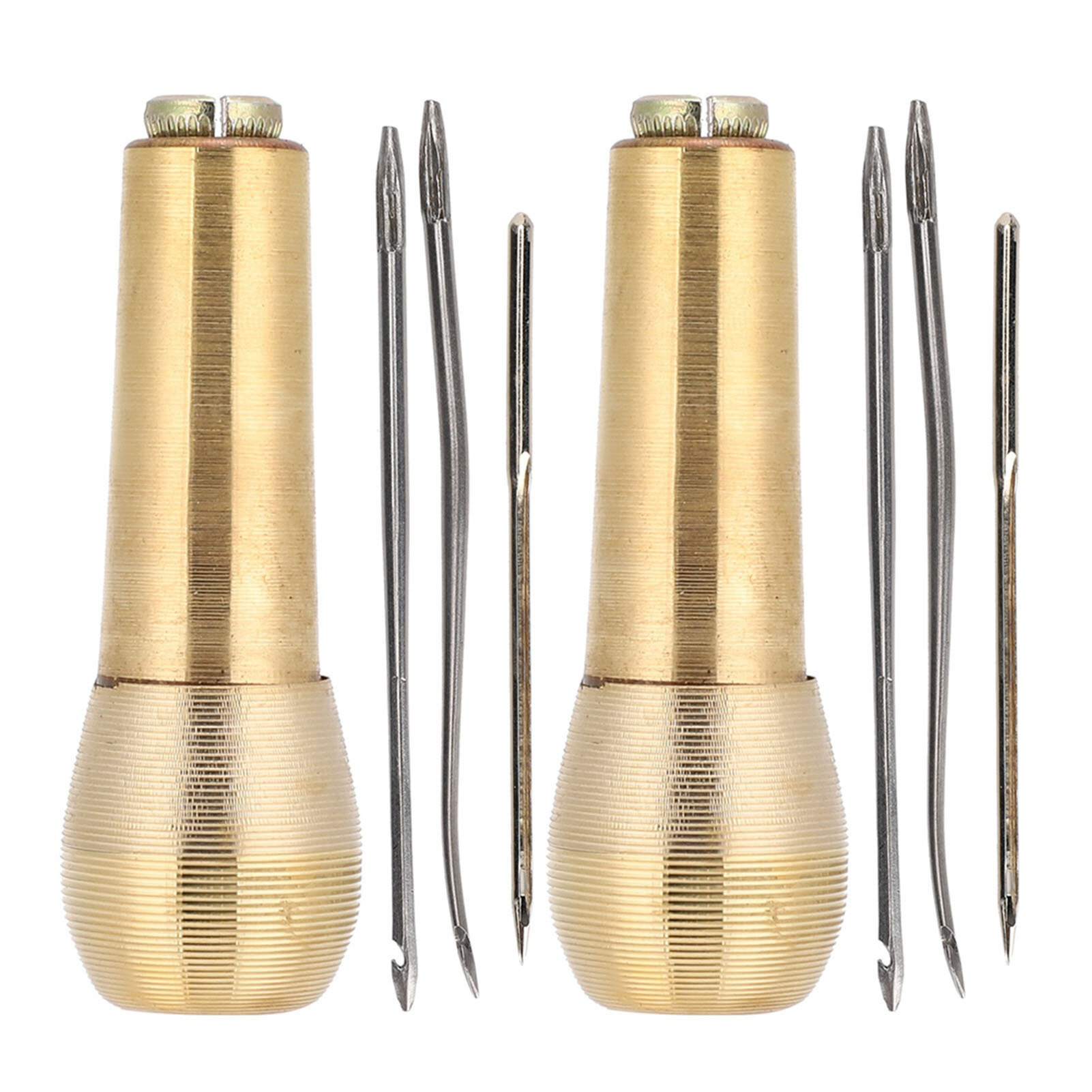 Набор из 2 швейных шил с медными ручками, конусообразный инструмент для ремонта обуви из кожи, набор игл для работы с кожей.