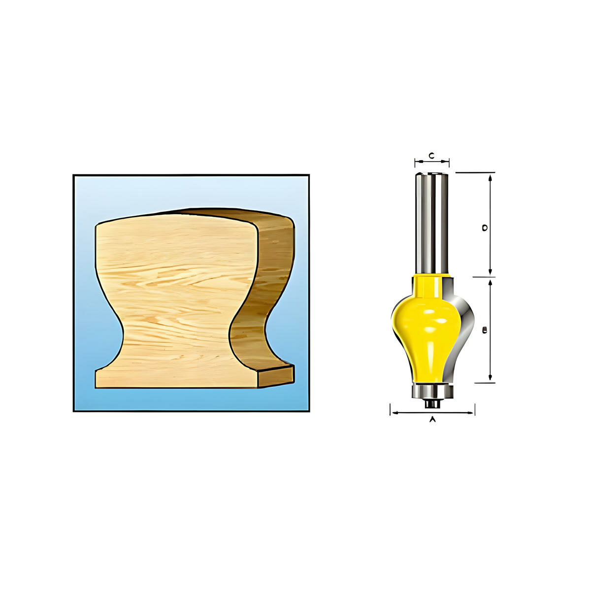 Фреза кромочная фигурная (d12/D31.8/H38.1/L76.1/R9.52/25.4) MAKITA D-11829