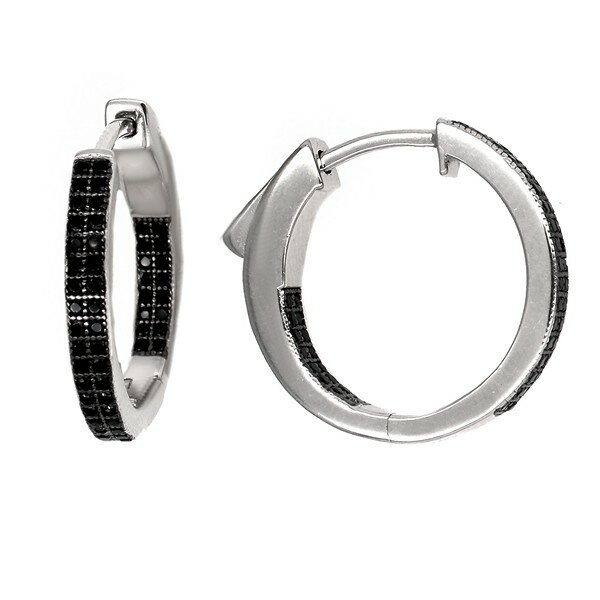 Серьги конго, серебро, 925 проба, родирование, нанокристалл