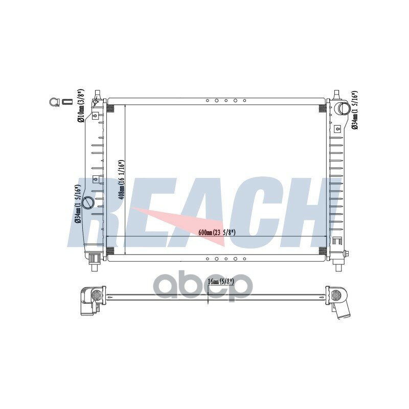 Радиатор CHEVROLET AVEO 2004-2008 REACH арт. 1.40.13504.116