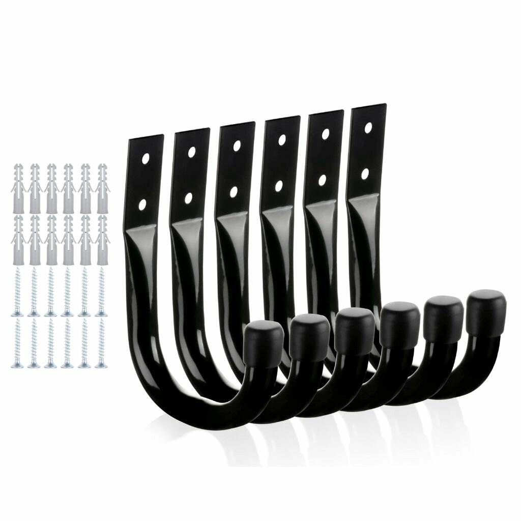 Аксессуары для велосипедов, Крючки для гаража - черный, 1 комплект из 6 шт.